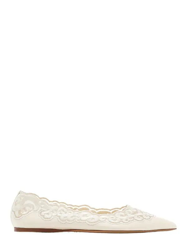 Gabriela Hearst Ziva Leather Flats - White