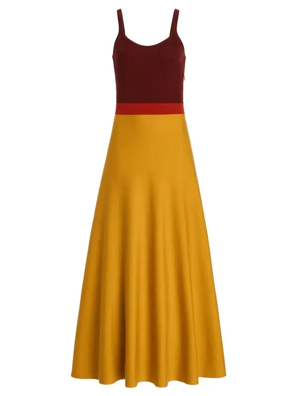 Gabriela Hearst Flaminius Colorblock Wool Midi Dress - Multi