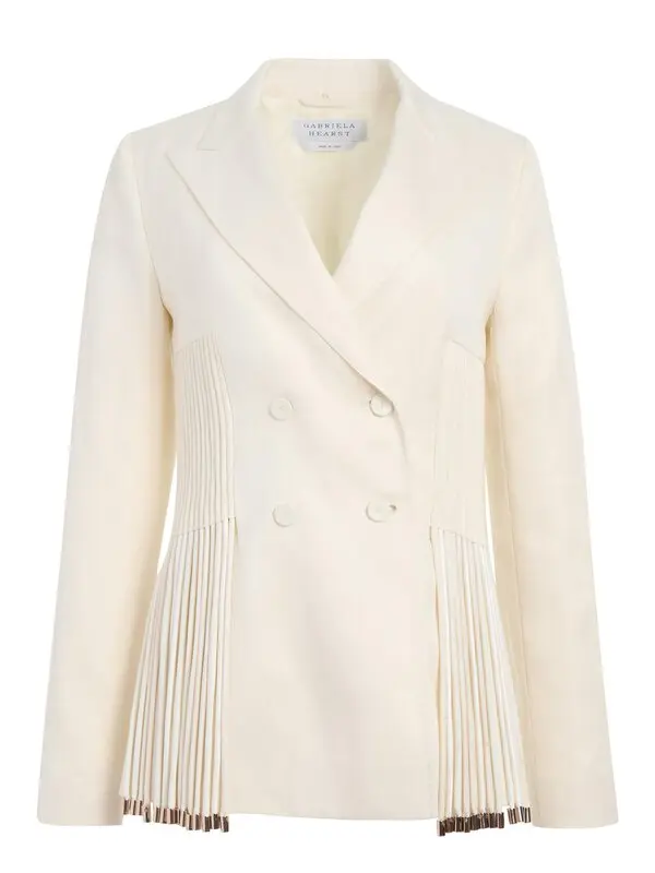 Gabriela Hearst Linen Fringe Blazer - Ivory