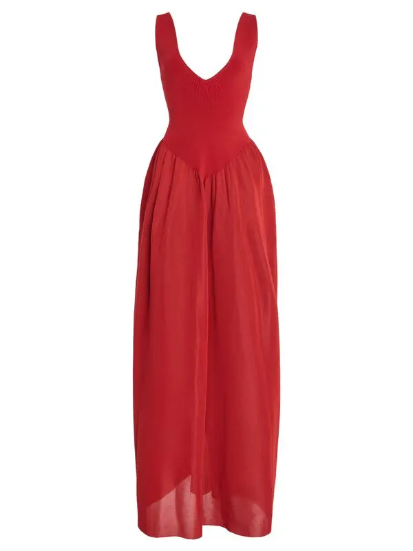 Altuzarra Lollie Jersey Maxi Gown - Red