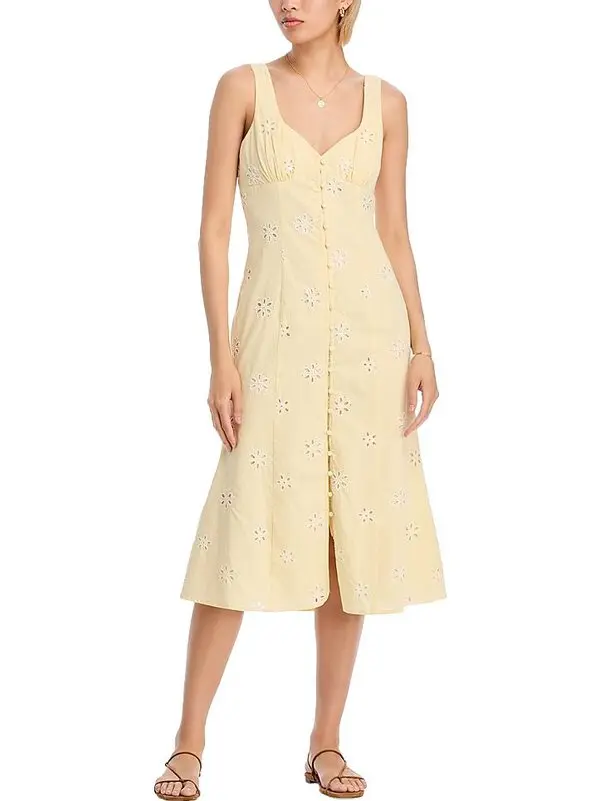 Aqua X Ava Phillippe Eyelet Dress - Butter Yellow