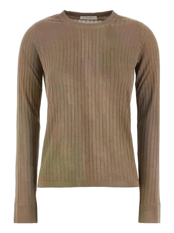 THE ROW Ribbed Long-sleeve Top - Neutrals