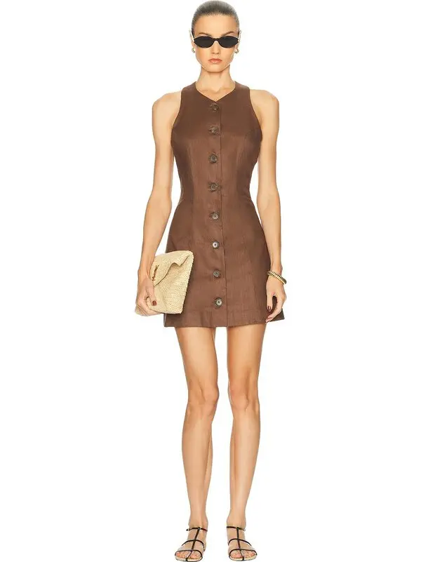 Matthew Bruch Vest Mini Dress - Brown