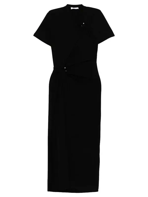Rabanne Asymmetric Short Sleeve Dress - Black