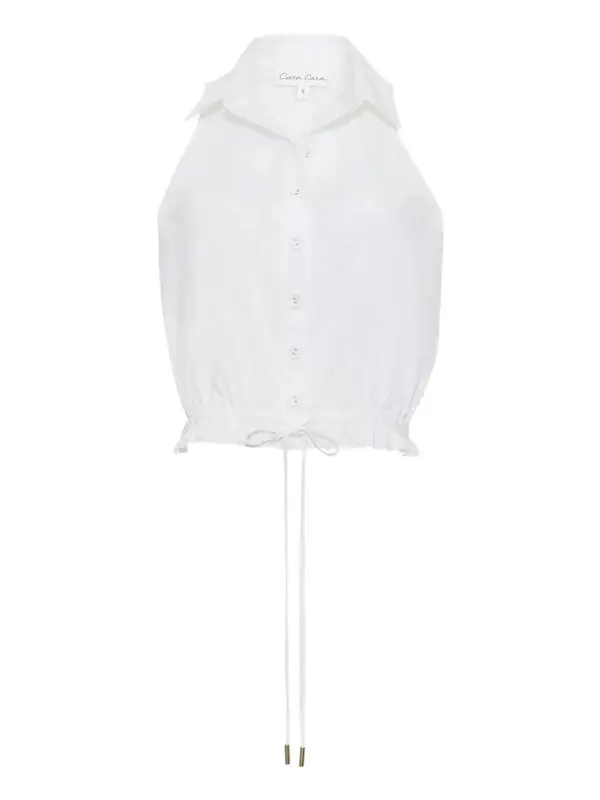 Cara Cara Button-up Halter Top - White