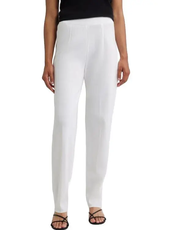 Misook Regular Straight Leg Pants - White