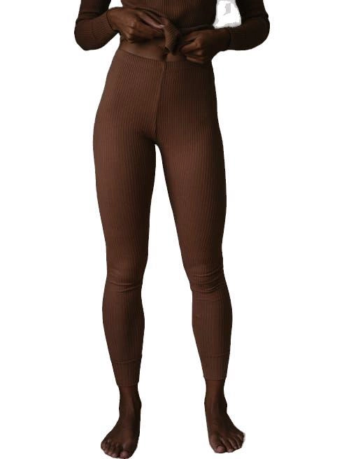 THE SIMPLE FOLK Ribbed Leggings - Cinnamon