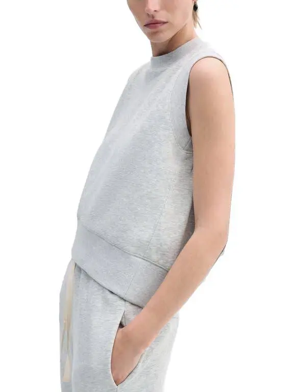 Co Sleeveless Sweatshirt In Scuba Knit - Heather Grey