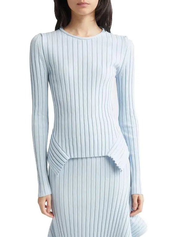 Stella McCartney Textured Rib Knit Sweater - 4210 - Light Blue