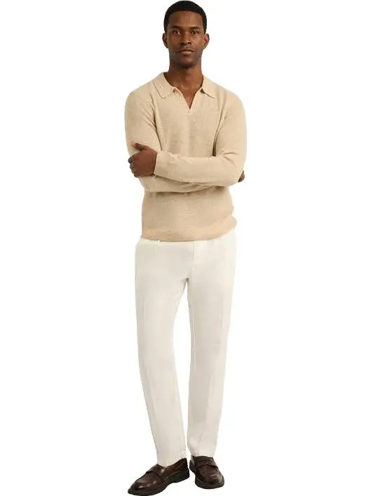 Onia Featherweight Cashmere Polo Sweater - Stone