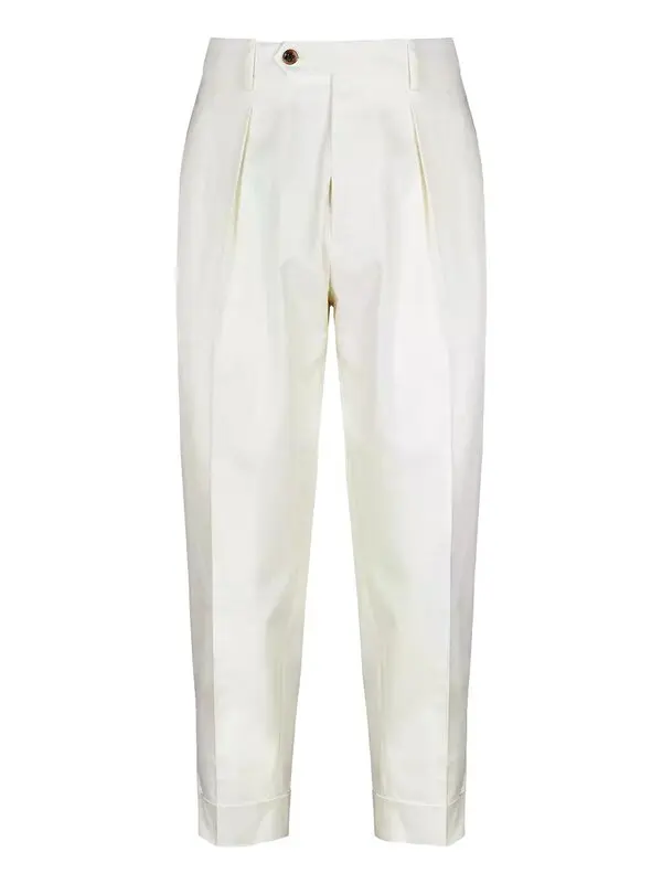 BERWICH Pleated Tapered Trousers - White