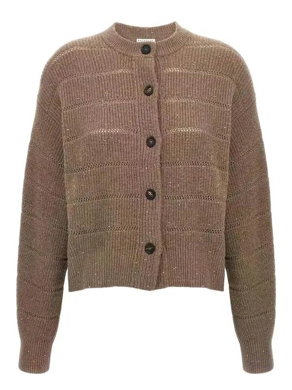 Brunello Cucinelli Ribbed Knit Cardigan - Brown