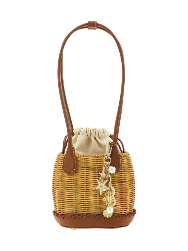 SELF-PORTRAIT Woven Basket Bag - Brown