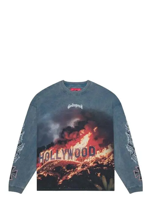 GODSPEED Hollywood Inferno Long Sleeve T-shirt - Blue
