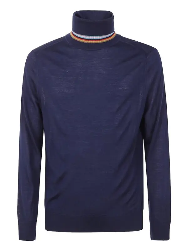 Paul Smith Roll Neck Sweater - Blue