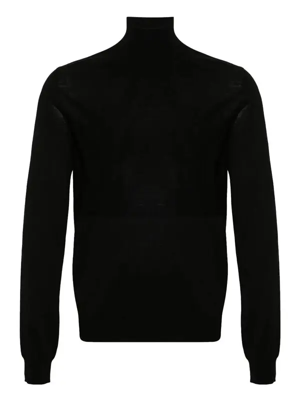 JIL SANDER Turtle Neck Long Sleeve Jumper - Black