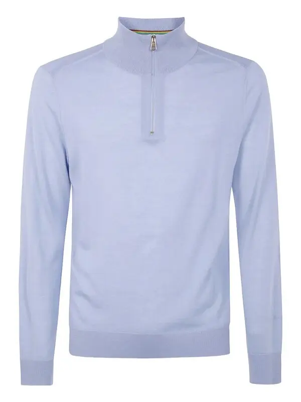 Paul Smith Zip Neck Sweater - Blue