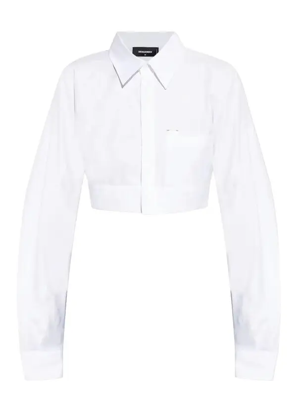 Dsquared2 Rounded Cropped Shirt - White