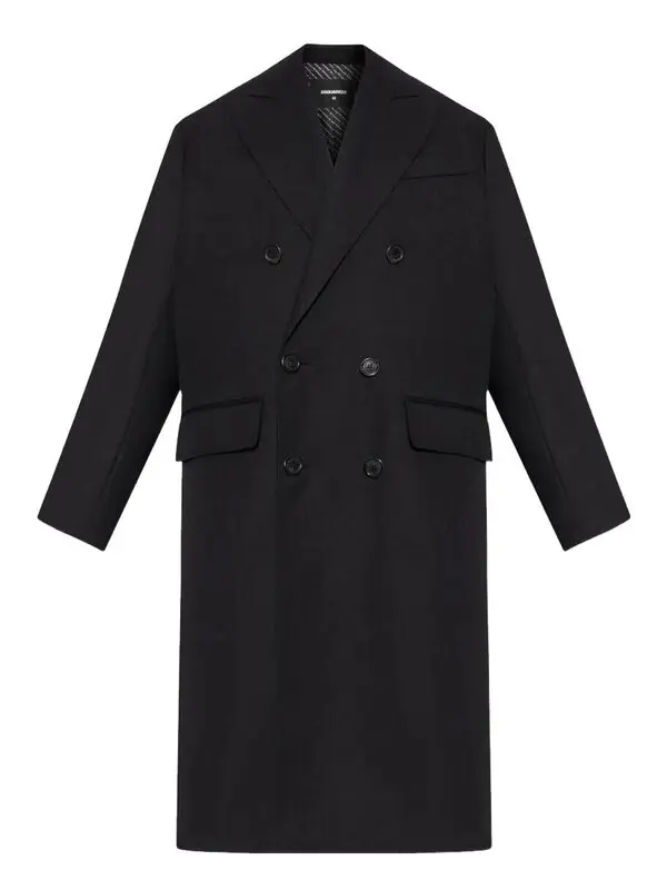 Dsquared2 Evening Double-breasted Coat - Black