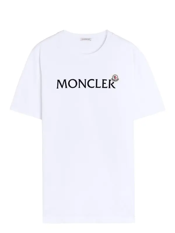 Moncler Logo Badge Cotton T-shirt - White