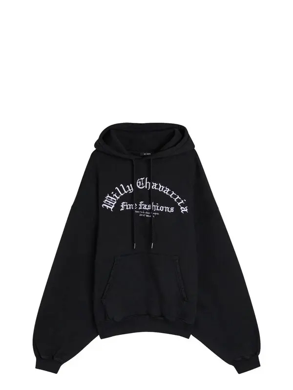 WILLY CHAVARRIA Hooded Cotton Sweatshirt - Black