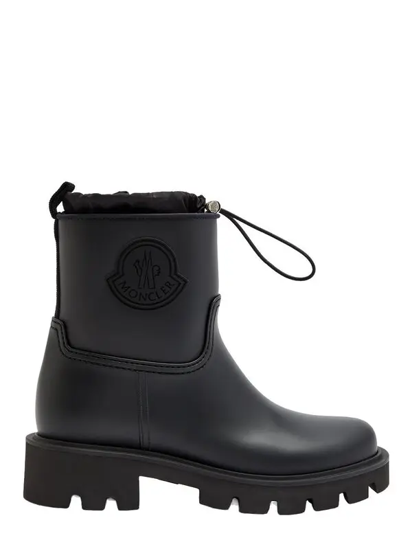 Moncler Kickstream Rubber Wellington Ankle Boots - Black