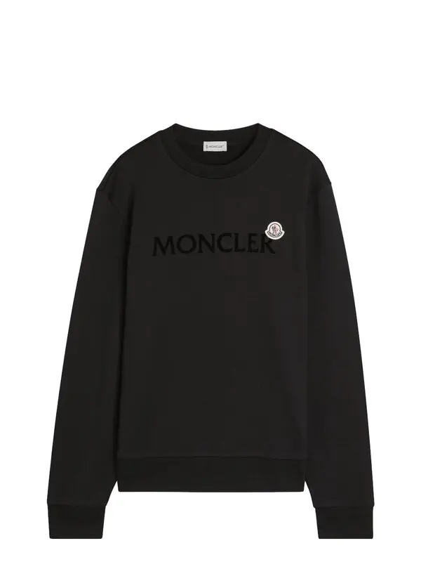 Moncler Logo Badge Cotton Sweatshirt - Black