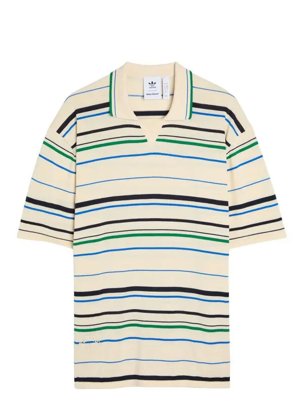 WALES BONNER Adidas X Knit Polo Shirt - Stripe