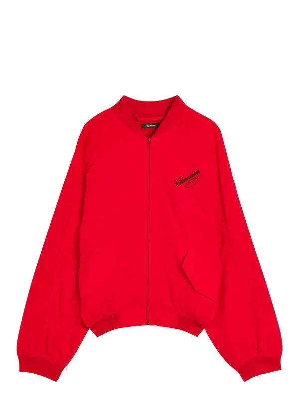 WILLY CHAVARRIA Logo-embroidered Shell Bomber Jacket - Red