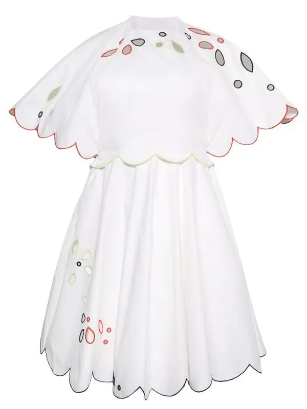 Rosie Assoulin Scalloped A-line Mini Dress - White