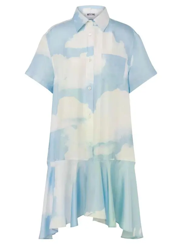 Moschino Archive Clouds Print Mini Dress - Blue