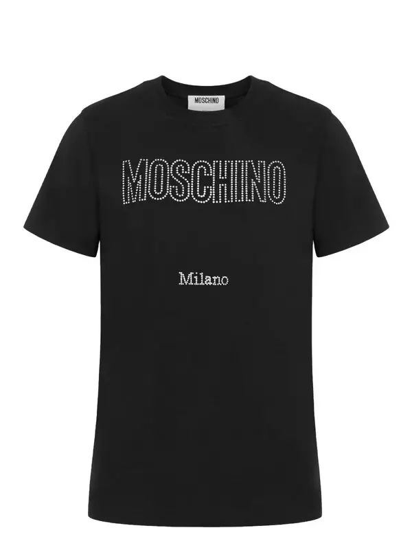 Moschino Embellished Cotton T-shirt - Black