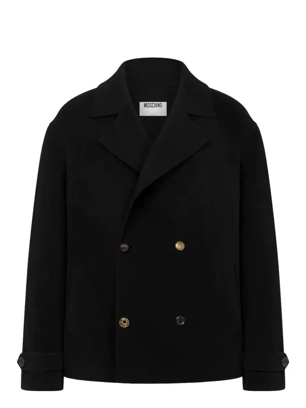 Moschino Double-breasted Coat - Black