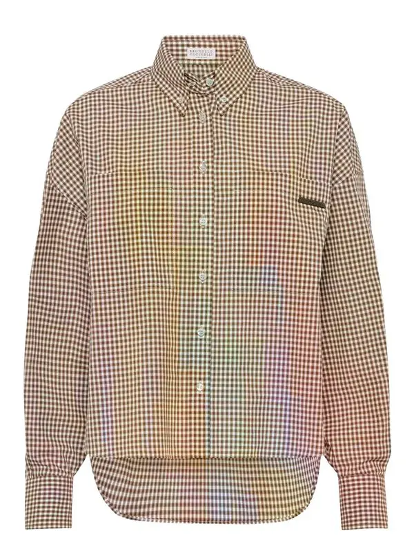 Brunello Cucinelli Checked Shirt - Brown