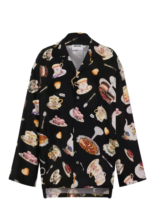 Moschino Printed Silk Shirt - Black