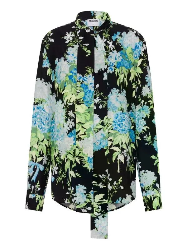 Moschino Printed Silk Shirt - Black