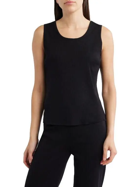 Misook Scoop Neck Tank - Black