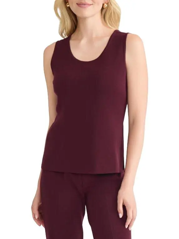 Misook Scoop Neck Tank - Sangria