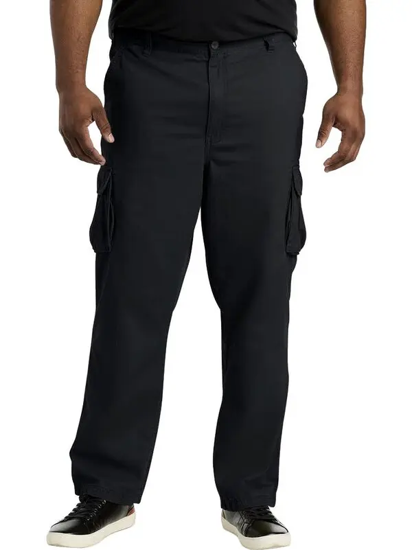 TRUE NATION BY DXL Big & Tall Relaxed Fit Cargo Pants - Black