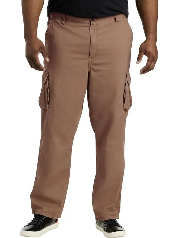 TRUE NATION BY DXL Big & Tall Relaxed Fit Cargo Pants - Coco Mocha