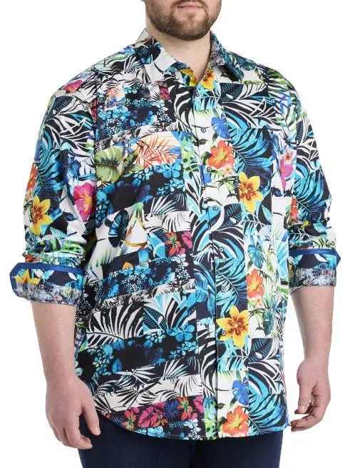 ROBERT GRAHAM DXL Big & Tall Tahiti Sport Shirt - Multi