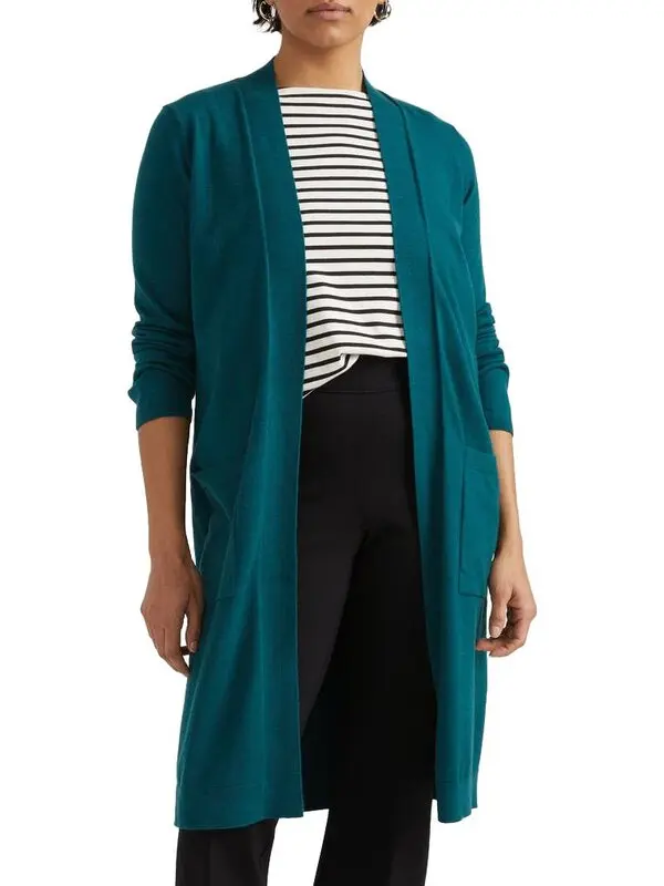 Universal Standard Long Open Front Cardigan - Scarab