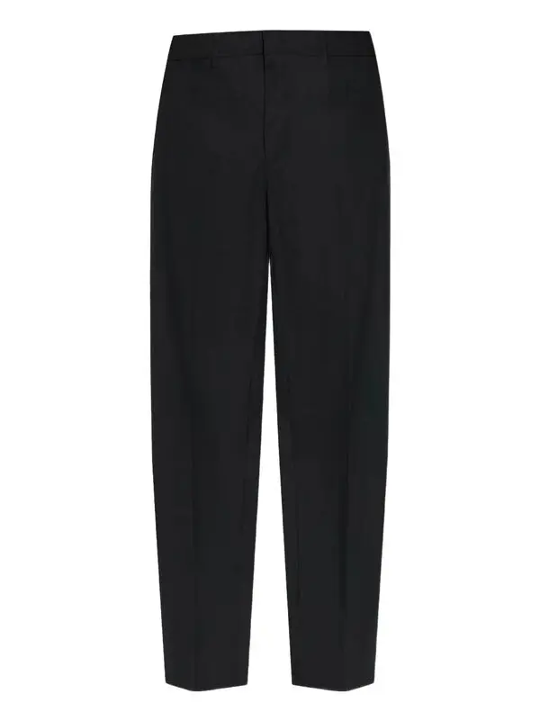 Emporio Armani Virgin Wool Straight-leg Trousers - Black