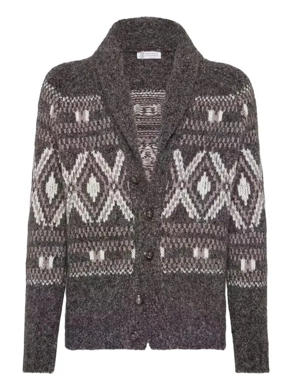 Brunello Cucinelli Alpaca Wool-blend Cardigan - Brown