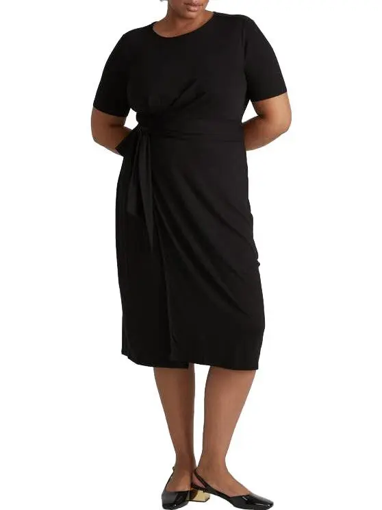 Universal Standard Delilah Tie Waist Midi Dress - Black