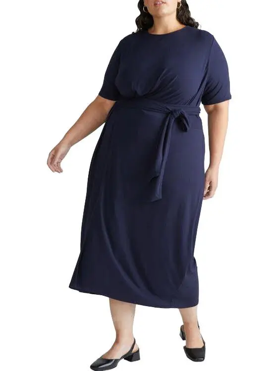 Universal Standard Delilah Tie Waist Midi Dress - Midnight
