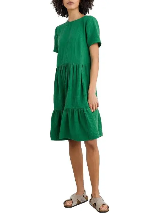 SEASALT CORNWALL Pebble Comb Organic Cotton Tiered Dress - Island