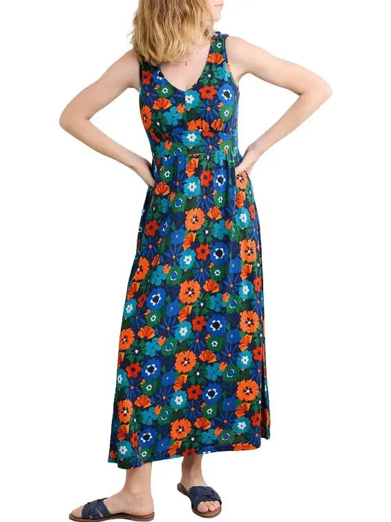 SEASALT CORNWALL Polmanter Sleeveless Maxi Dress - Screenprint Floral Maritime