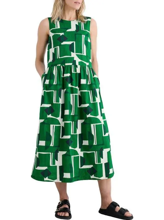 SEASALT CORNWALL Brouse Geo Print A-line Dress - Paper Forms Island