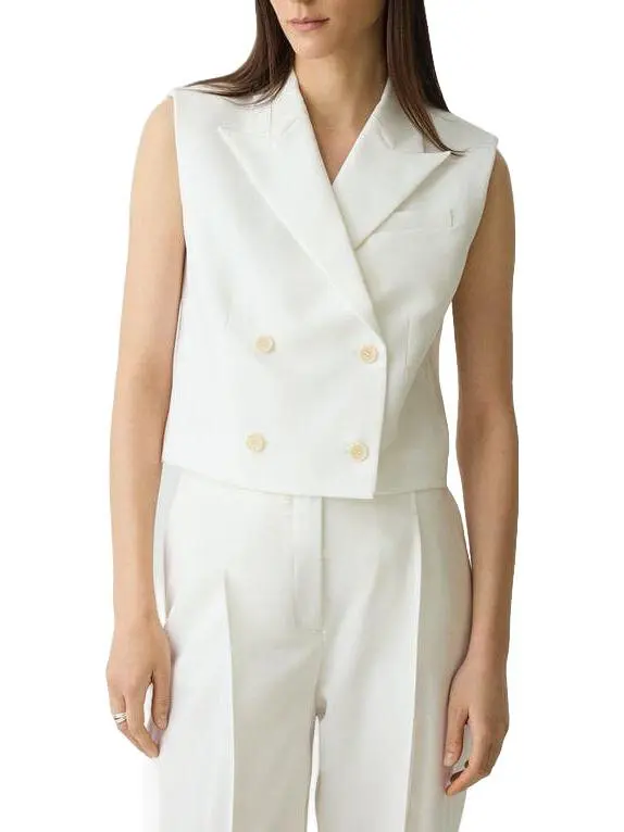 Theory Double-breasted Cropped Vest - Ivory